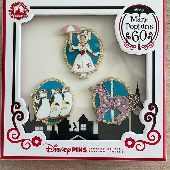 Disney | Jewelry | Disney Mary Poppins 6th Anniversary Pin Set | Poshmark